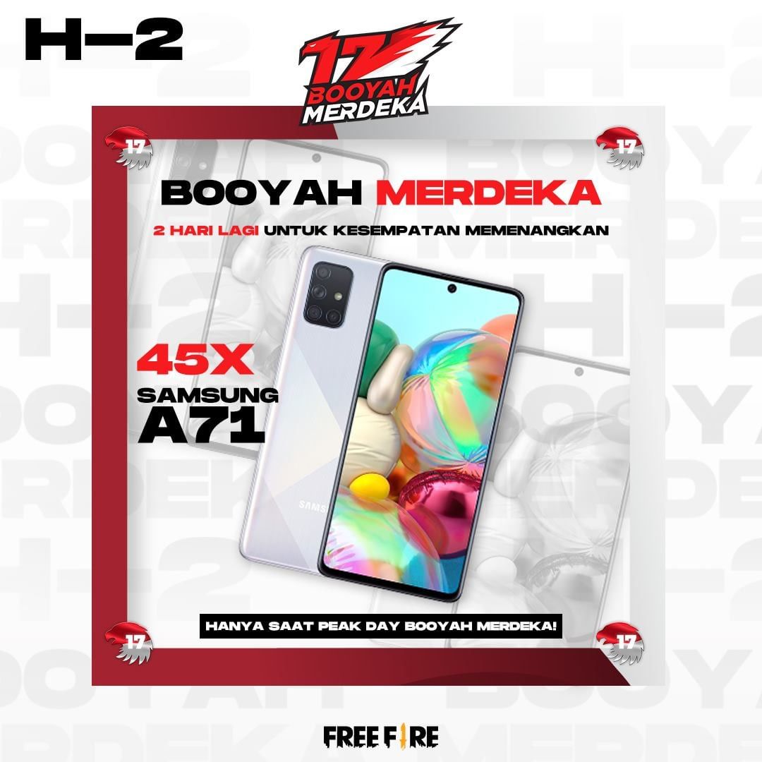 17 Agustus Peak Day Booyah Merdeka, Ini Cara Mendapatkan HP Samsung A71 ...