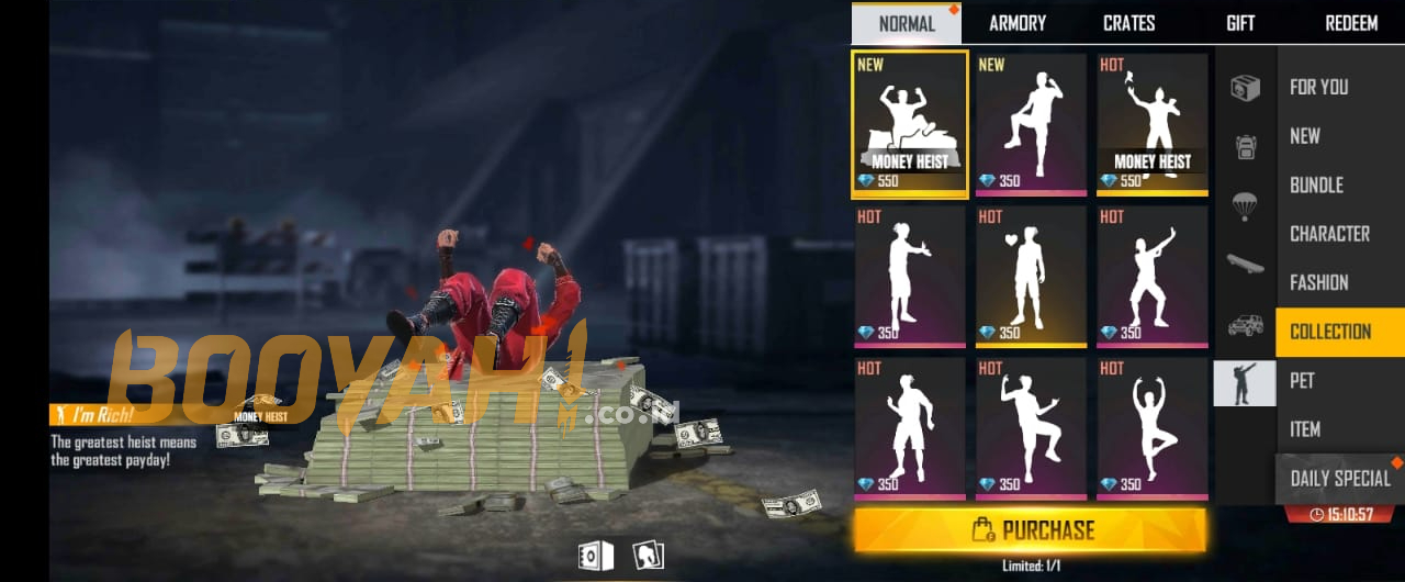 Ini Cara Mendapatkan Emote I’m Rich Free Fire (FF)!