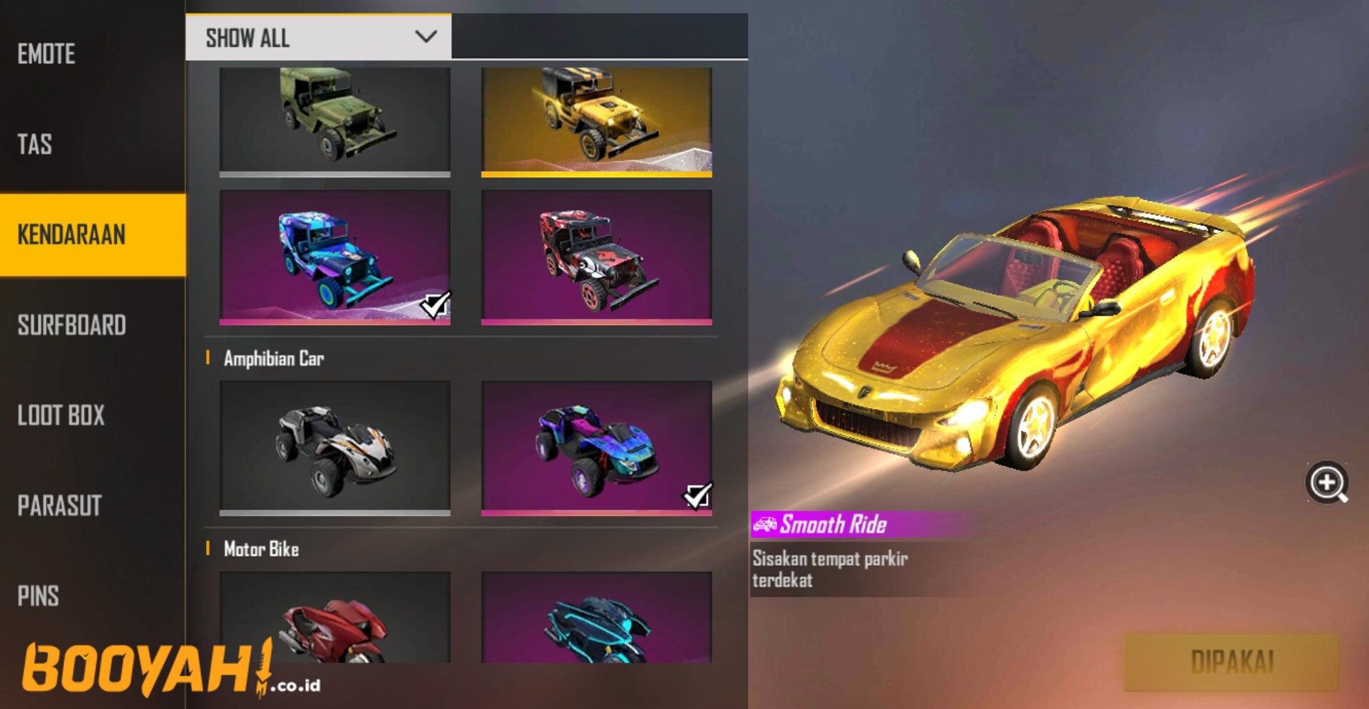 Fakta Tentang Kendaraan yang Ada di Free Fire