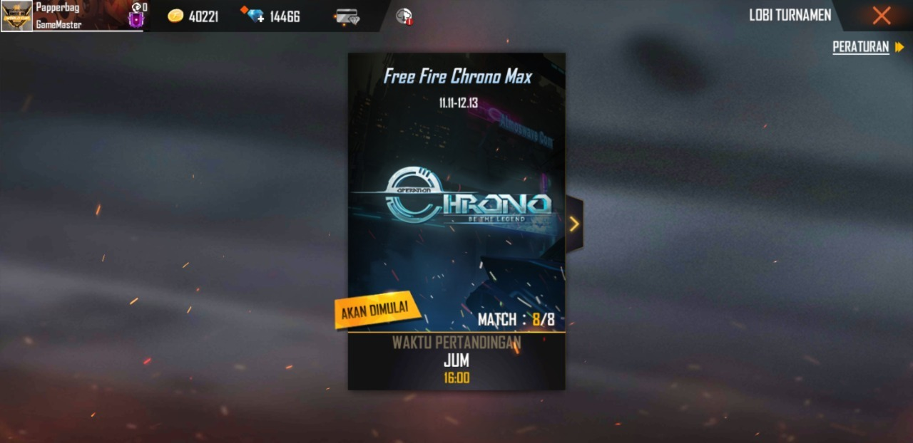 Yuk Simak! Ini Segala Hal Tentang Turnamen FF Chrono Max: Open For All!