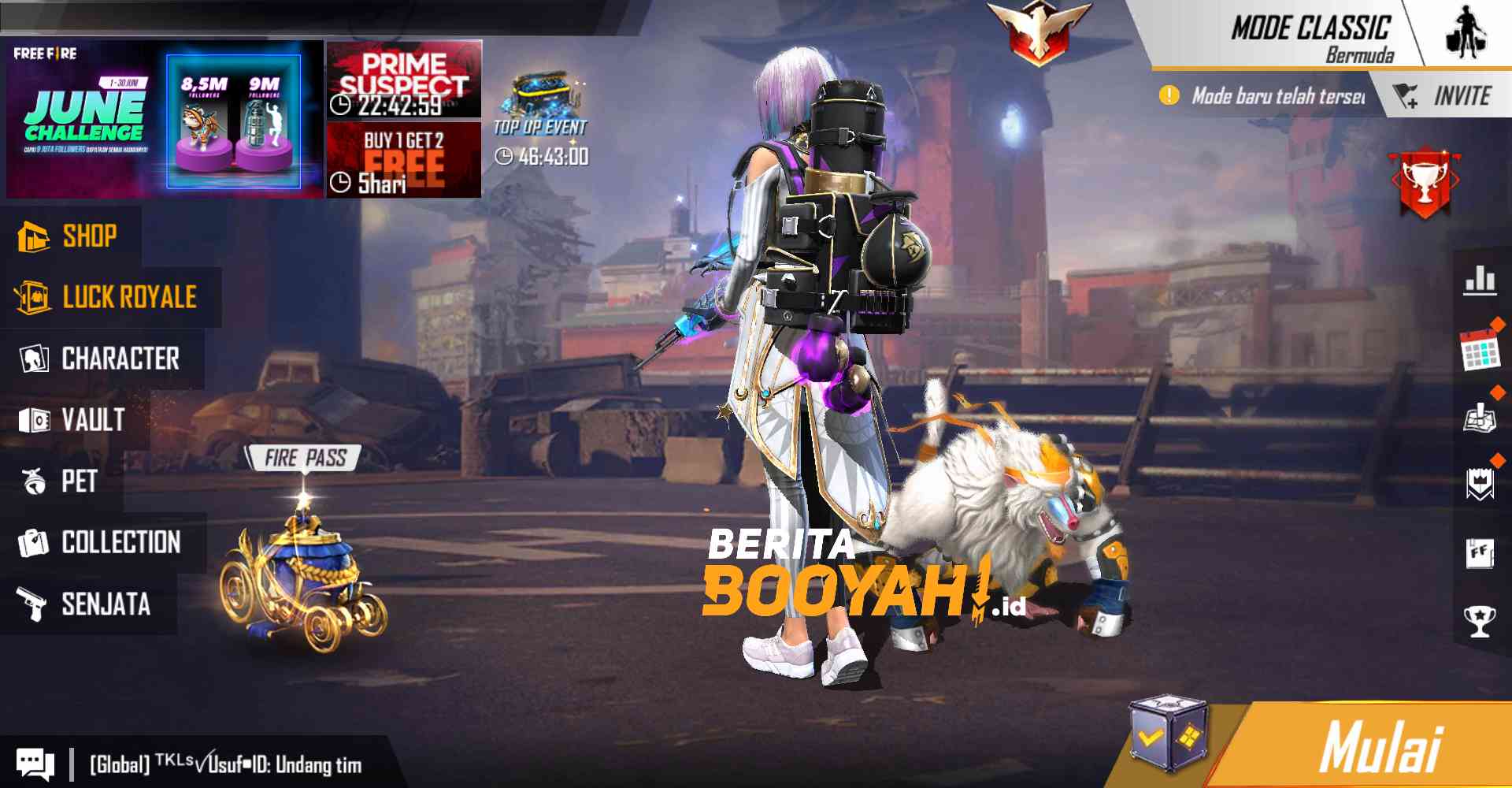 Backpack FF Sekarang Bisa Ditampilkan di Lobby Free Fire, Ini Caranya!