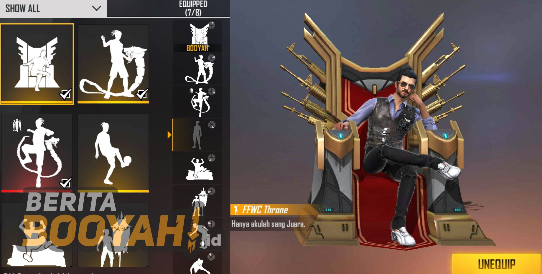 Melihat Deretan Emote FF Edisi Turnamen Free Fire! Punya Semua?