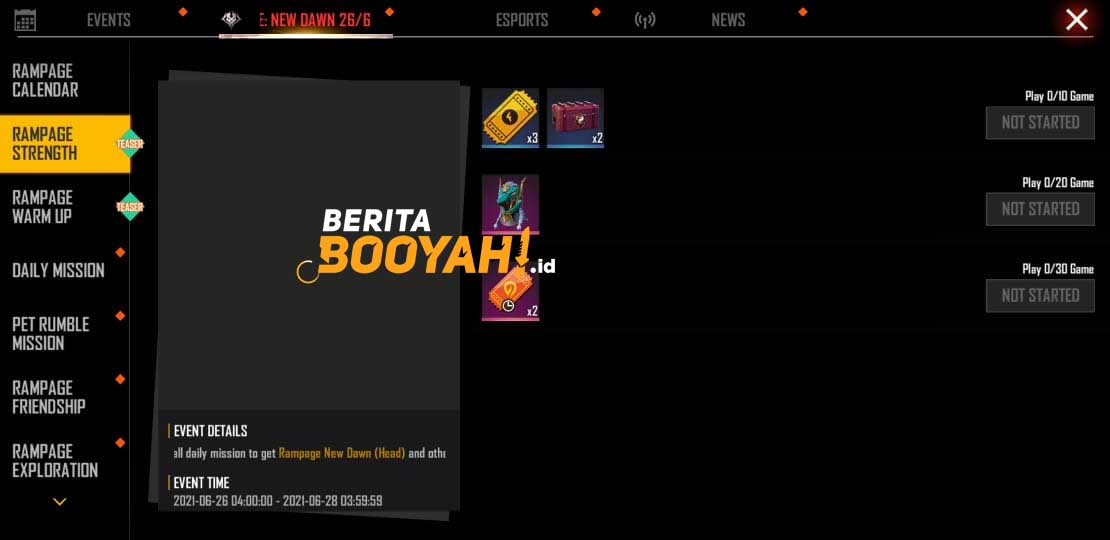 Rampage New Dawn Head, Skin Kepala FF Gratis yang Bisa Upgrade!