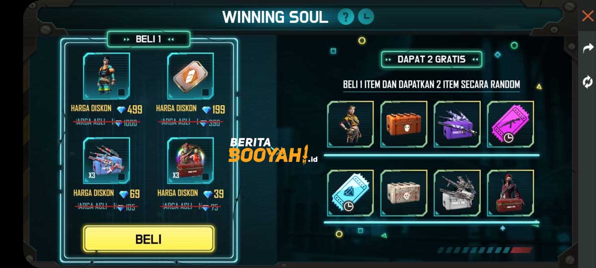Bundle Winning Soul FF Bisa Dimiliki di Event Buy 1 Get 2 Free!