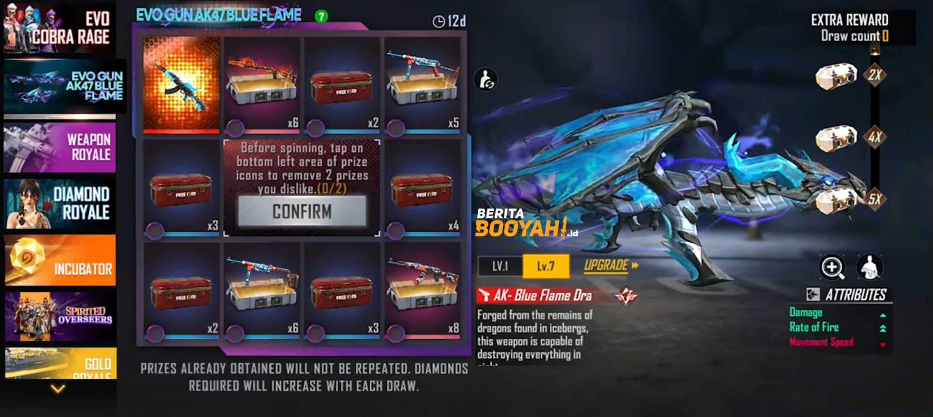 Faded Wheel FF Kembali Hadirkan Evo Gun AK Blue Flame Draco Free Fire!