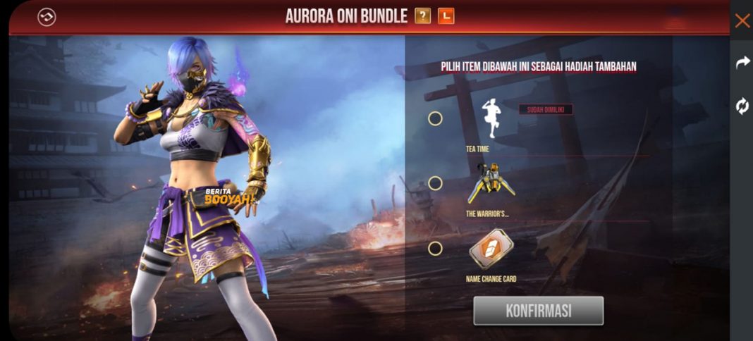 Aurora Oni Bundle FF Hadir di Dalam Event Fortune Wheel Free Fire!