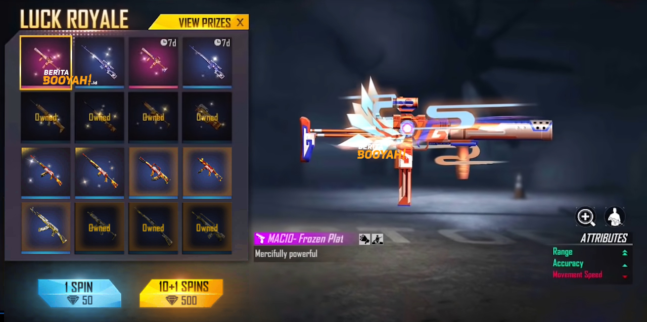 MAC10 dan SVD Frozen Platinum FF Jadi Weapon Royale Terbaru di Free Fire!