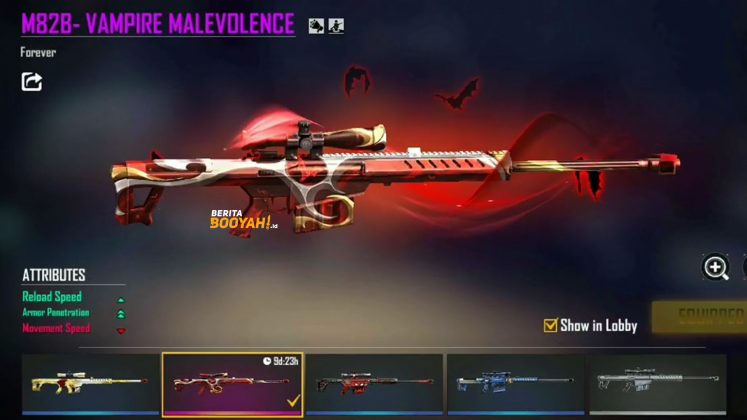 Gun Skin Baru M82B Vampire Malevolence FF Bisa Dimiliki dengan Cara ...