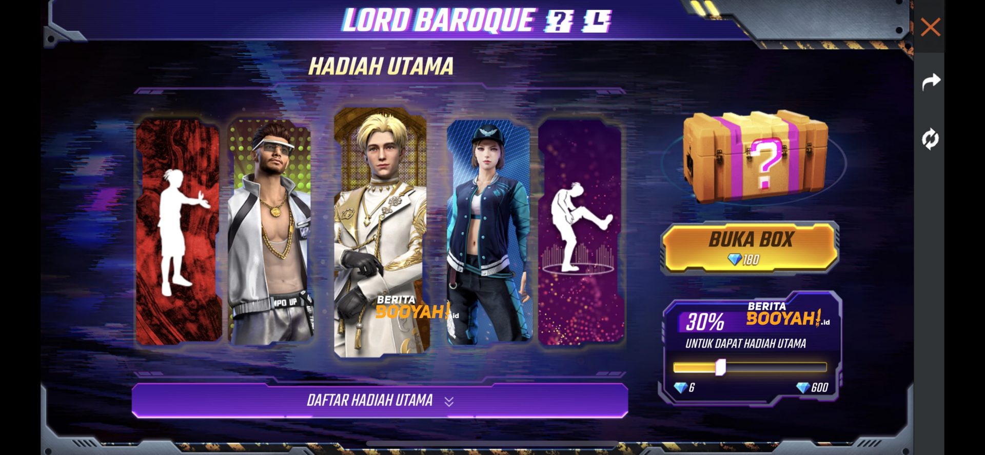 Event Mystery Crate FF Hadirkan Bundle Lord Baroque Free Fire!