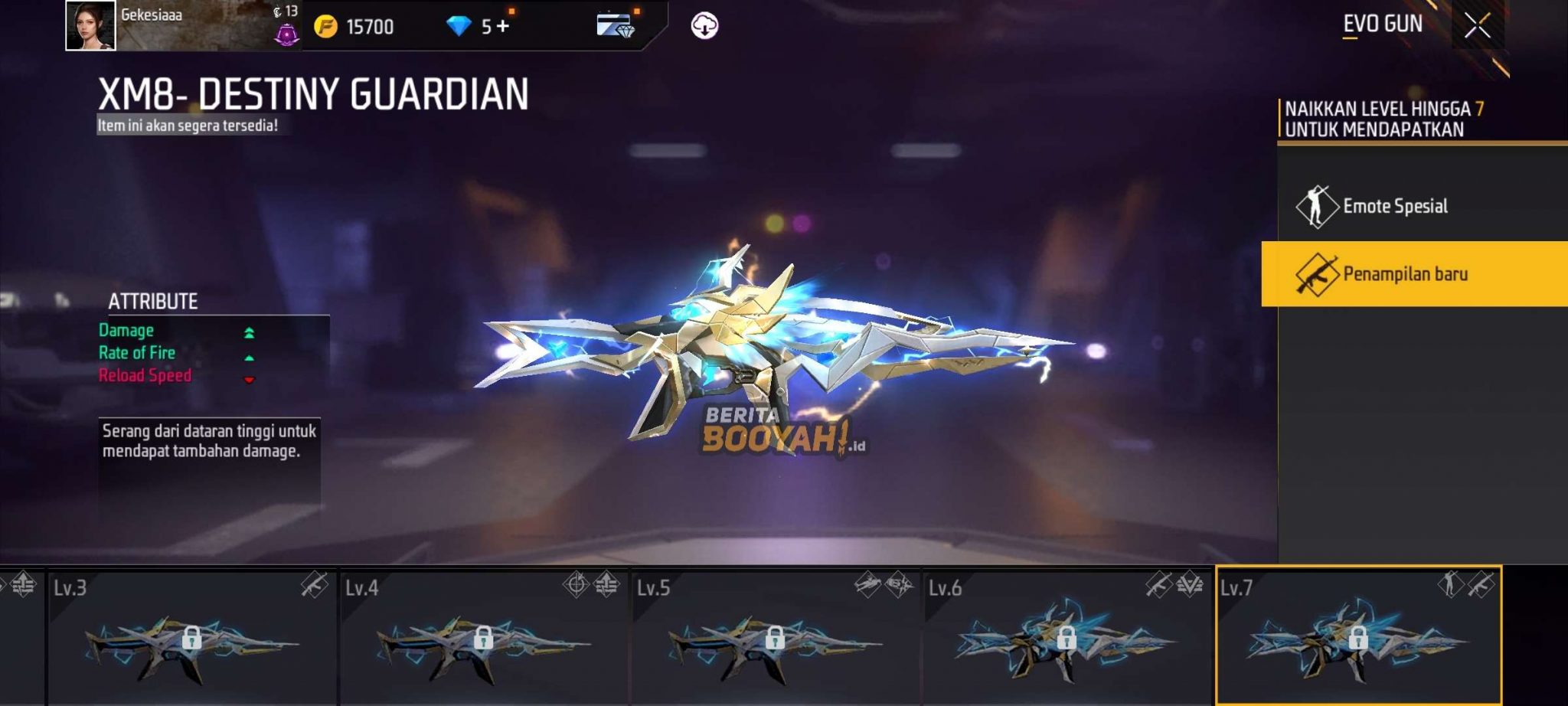Evo Gun Free Fire (FF) Ini Punya Atribut Tambahan yang Unik! Apa Saja?