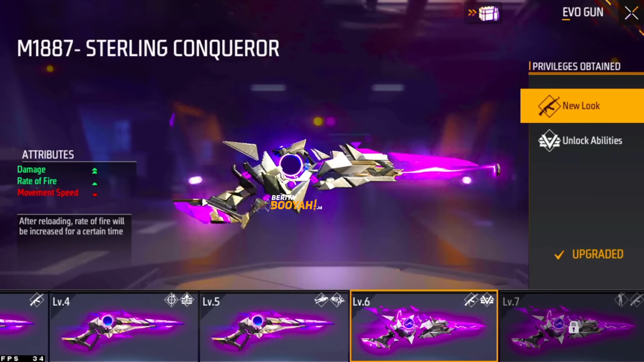 Evo Gun M1887 Sterling Conqueror FF Hadir di Event Faded Wheel Free Fire!